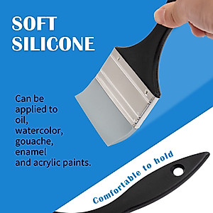 Falling in Art Silicone Paint Brush Set, Lined Edged Flexible Color Shapers, Flat Shaped Painting Tool for Water Based Acrylic Paints, Gouache, Oil, and all water soluable Mediums 2Pcs(1inch, 2inches)