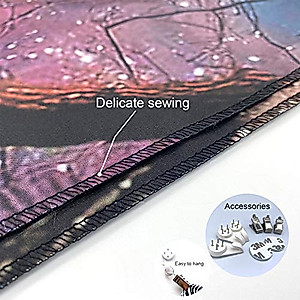 Night Forest Tapestry Wall Hanging Nature Landscape Tapestry Through Starry Night SkyTree Tapestries for Bedroom Living Room Dorm Decor - H51.2×W59.1 inches