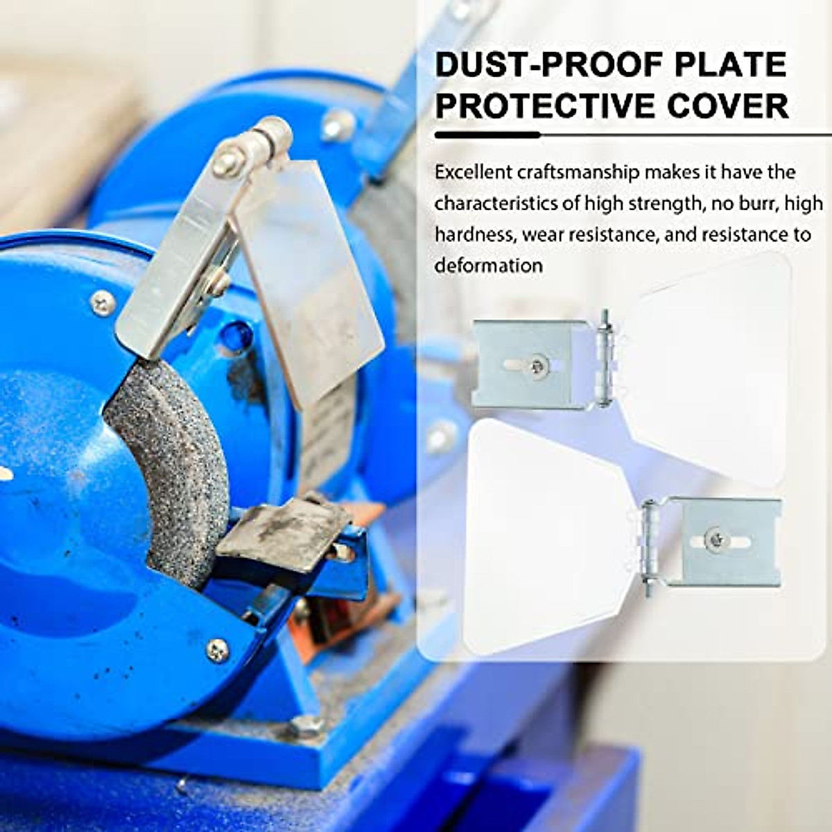 Hemobllo Bench Grinder Eyeshield, 2 Pcs Stainless Steel Bench Grinder Guard Shield Eyeshield Replacement Kit Grinder Eye Shield Accessories for Bench Type 200/250 Grinders