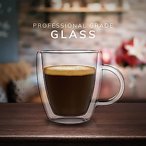 Mindful Design Double Wall Insulated Glasses Espresso Mugs (Set of 2) - 5.4-Ounces