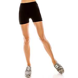 EttelLut Running Yoga Walking Bike 3" Cotton Leggings Women Shorts Athletic Black M