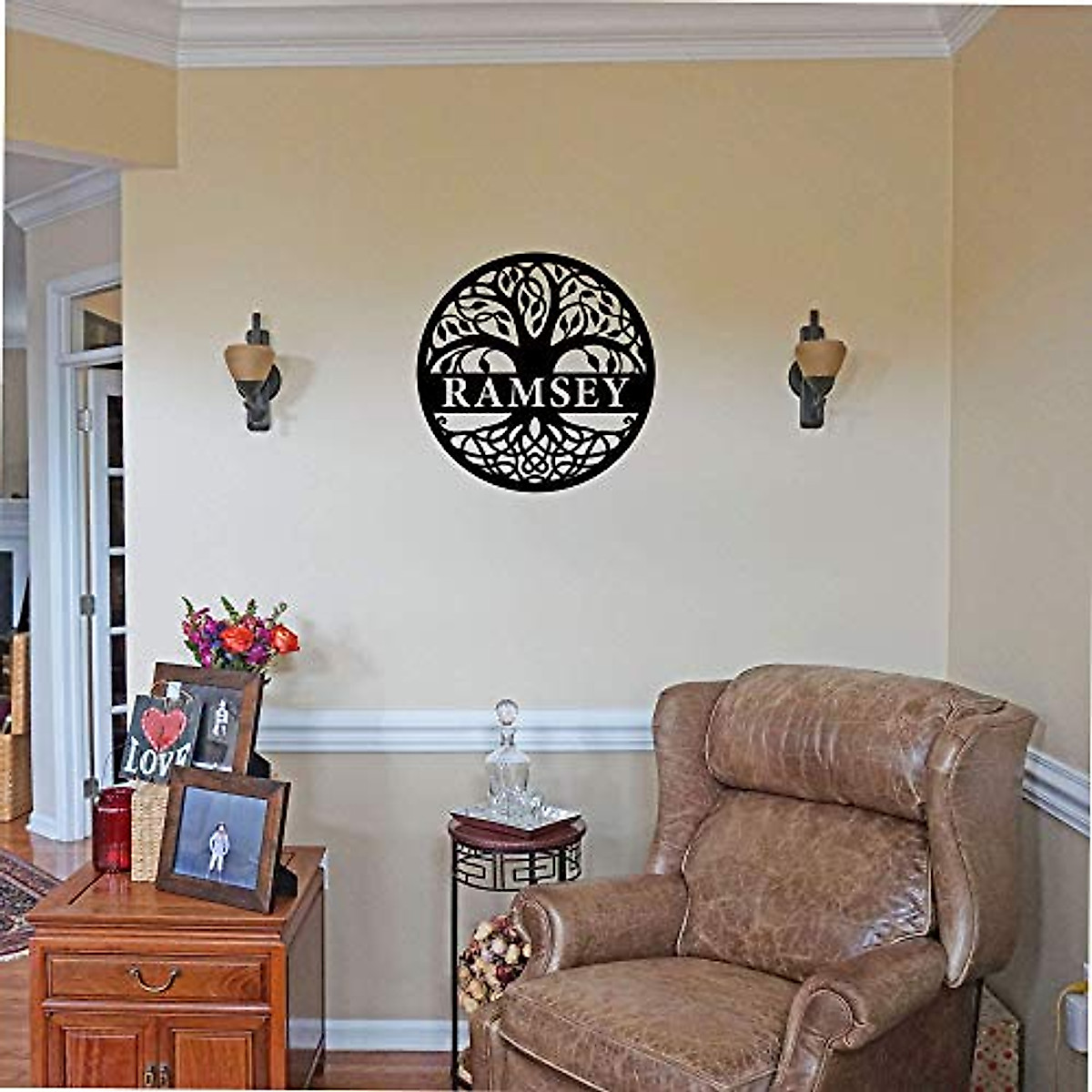Personalized Tree of Life Metal Wall Sign - Custom Tree of life Monogram Metal Sign - Personalized Family Name Sign Last Name Sign Custom Metal Sign for Decor Wedding - Wall Art Customized Last Name