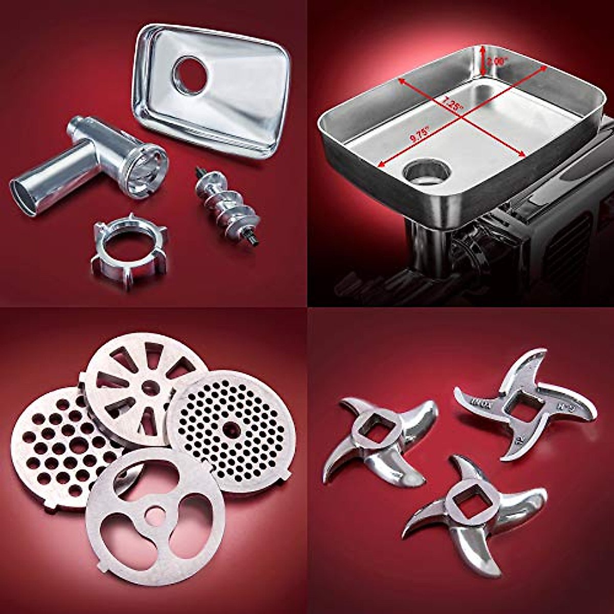 STX International Turboforce 3000 Heavy Duty 5-In-1 Powerful Size #12 Electric Meat Grinder • 3 Lb High Capacity Meat Tray • Sausage Stuffer (3 Sizes) • Kubbe Maker • Burger/Slider Maker • Meat Claws