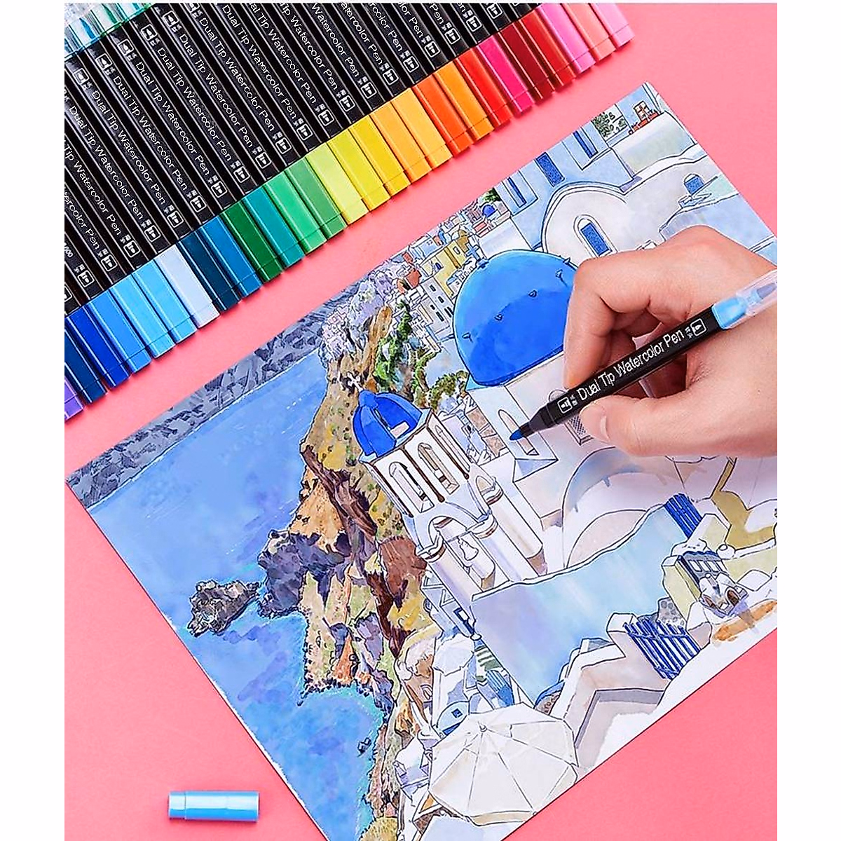 Kekelele WQIYA Dual Tip Markers for Kids, Washable Markers Set, Art Markers with Stand Portable Box, Gift For Kids (36 Colours)