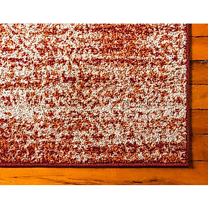 Unique Loom Autumn Collection Modern Contemporary Casual Abstract Area Rug (Terracotta/ Beige Rustic, 9 x 12 ft Rectangular)