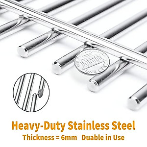 Hisencn Stainless Steel Cooking Grids Grates Grill Grid Replacement for Thermos Grill Parts 461252605, Kirkland Front Avenue 463230703, Charbroil 463261306, Kenmore, Master Chef, BBQ Pro, 16 5/8 inch