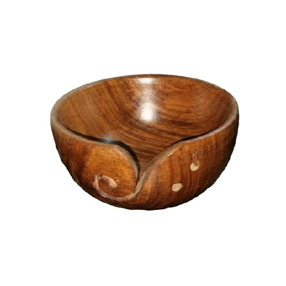 Decorative Yarn Bowl For Home Circular Yarn Storage Bowl, Wooden For Knitting Crochet Handcrafted Yarn Bowl By SUFY CRAFTS (Medium-7x7x4 Inch)