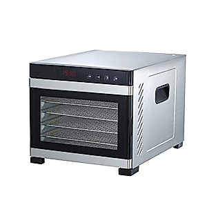 Samson "Silent" 6 Tray All Stainless Steel Dehydrator with Glass Door and Digital Timer and Temperature Control for Fruit, Vegetables, Dog Treats, Fruit Leathers and More Quiet and Convenient