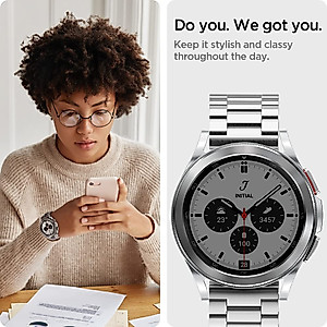 Spigen Modern Fit Designed For Samsung Galaxy Watch 7 44/40mm, FE 40mm, 6/5/4 44/40mm, Classic 6 47/43mm, 5 Pro 45mm, 4 Classic 46/42mm, 3 41mm, Active 1&2 Band - Silver