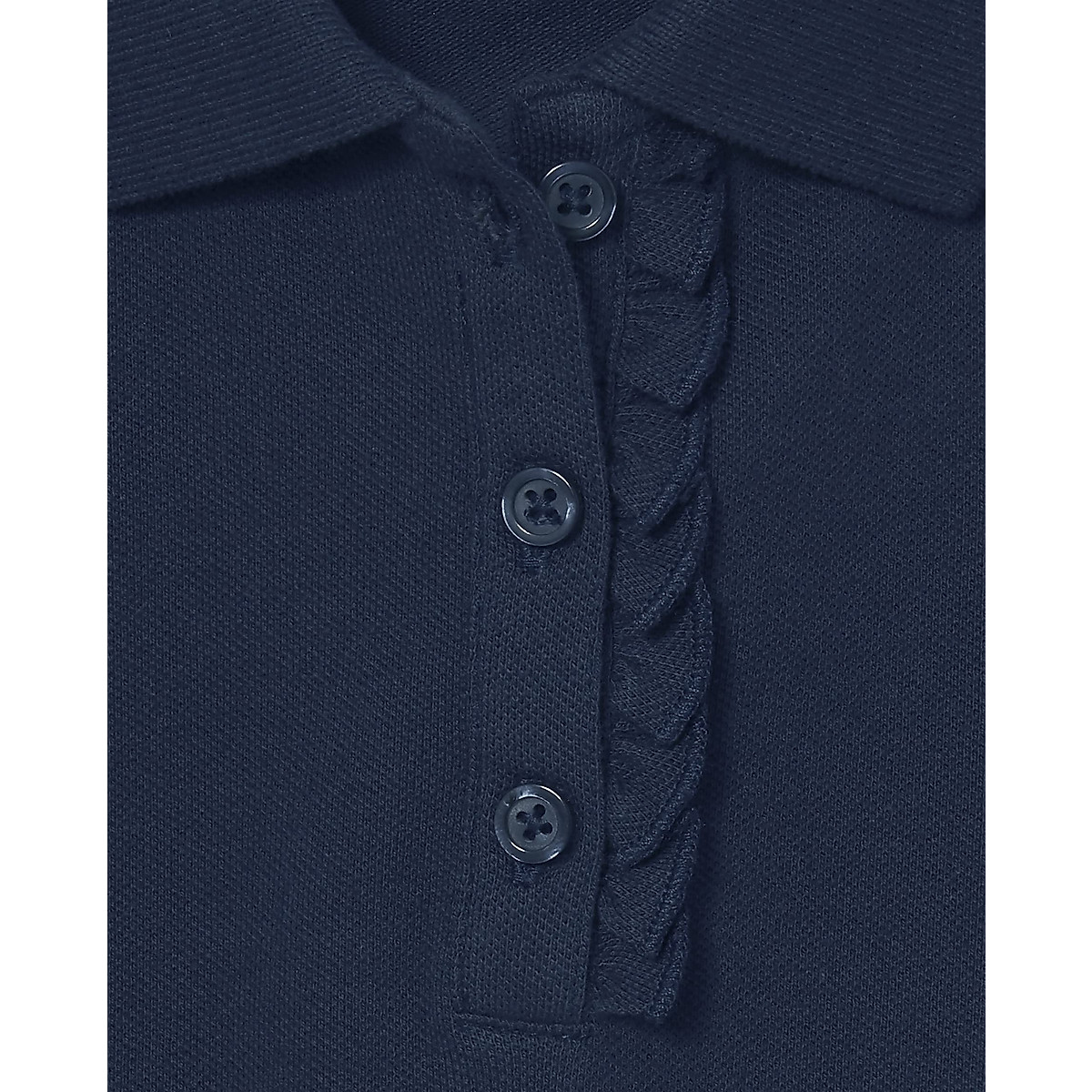 The Children's Place Girls Short Sleeve Ruffle Pique Polo,Tidal Single,M (7/8)