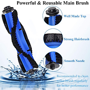 Replacement Parts Accessories Kit for Eufy RoboVac 11S, 15C, 30, 30C, 12, 35C Vacuum Filters, 10 Side Brushes, 8 Filter, 1 Pre Filter, 1 Roller Brush Guard