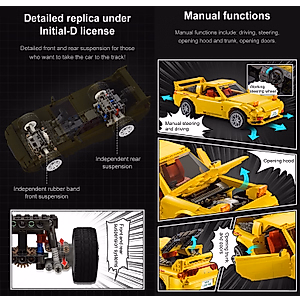 dOMOb Mazda RX-7 FD3S Car Building Kit – Initial-D 25th Anniversary – Realistic Model 1:12 Simulated Build – 1655 pcs Blocks – CaDA Bricks Toys for 8+ Age Kids & Adults – for Boys, Hobbyist, Collector