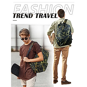 Tpeohan Black Backpacks for School Teen Boys Backpacks for Elementary Book Bags Marble