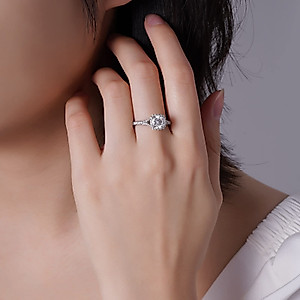 Atylyk Moissanite Engagement Ring Wedding Promise Gold-plating Sterling Silver Rings for Women (8)