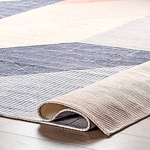 nuLOOM Afton Modern Diamond Machine Washable Area Rug, 8x10, Beige