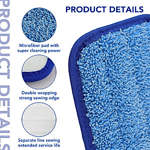 Replacement Microfiber Mop Pads for Rubbermaid Commercial, Cleaning Pad for Hardwood Floors 18 inch Mop Head to Pick-Up Dirt, Dust