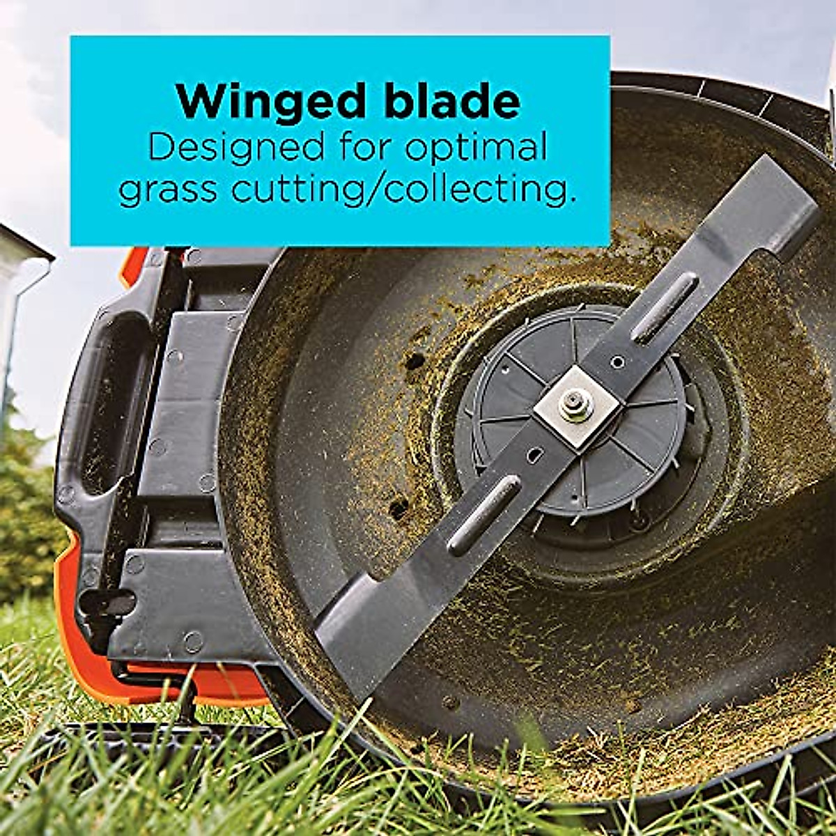 BLACK+DECKER Electric Lawn Mower, 13-Amp, Corded (BEMW213), 20", Orange