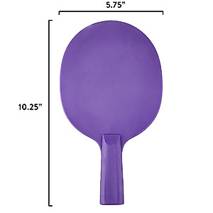 Plastic Table Tennis Paddles - Ping Pong Racket - Indoor Sport Equipment & Acessories for Kids, Family, & Home Game Room - Available in Red, Green, Blue, Yellow, Purple, and Orange (Purple)