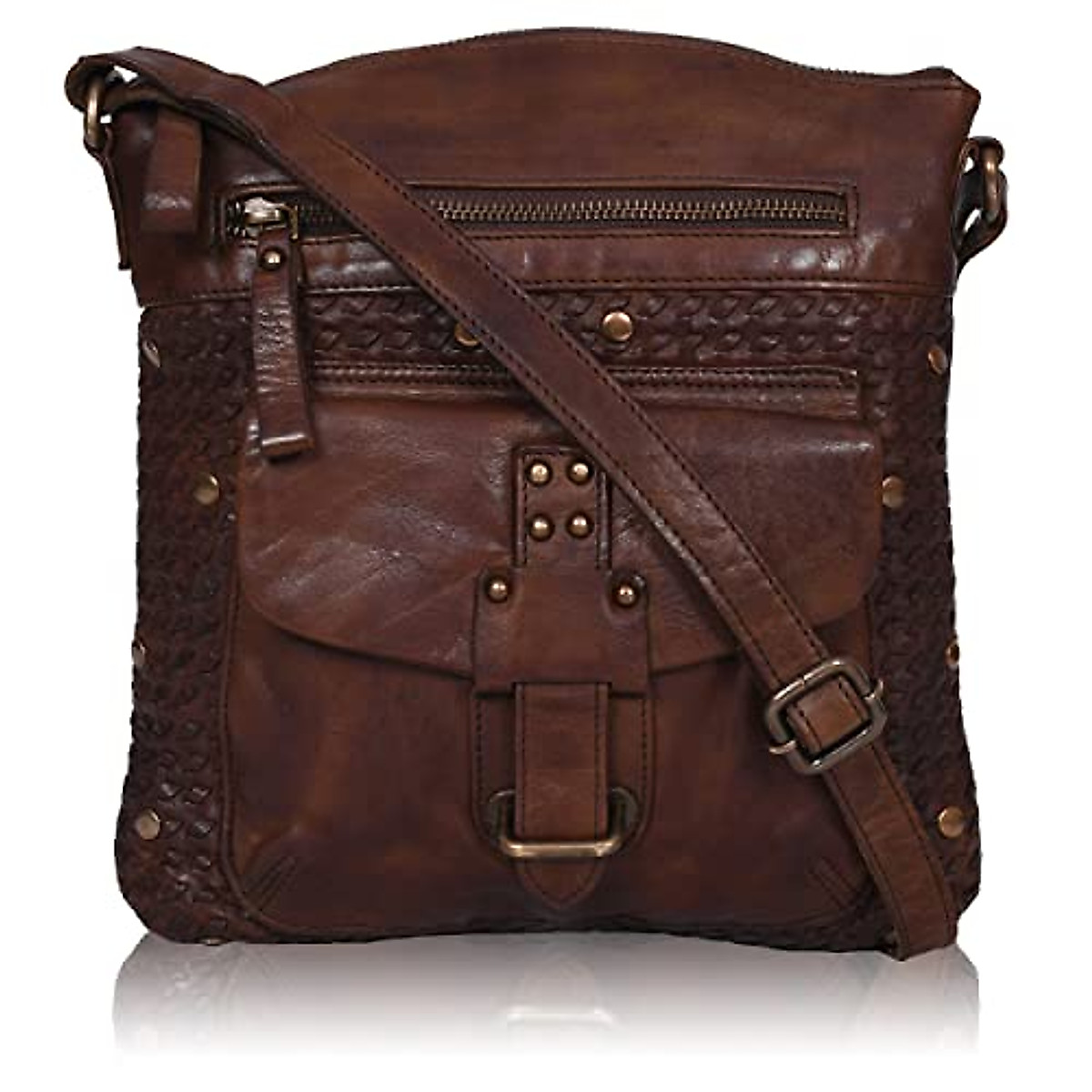 Real Leather Crossbody Purses for Women -Medium Size Flap Pocket Adjustable Strap, Soft Leather Women's Shoulder Handbags