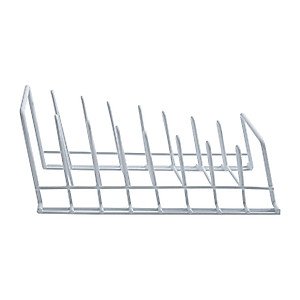 Organize It All Vinyl Coated Kitchen Wire Lid Plate Rack, 8 dividers, Great for Storing Plates, Lids, Kitchen Organization, White