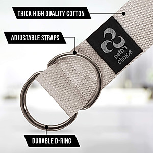 5 Pack Yoga Exercise Adjustable Straps 8Ft | BONUS eBook | with Durable D-Ring For Pilates & Gym Workouts | Hold Poses, Stretch, Improve Flexibility & Maintain Balance