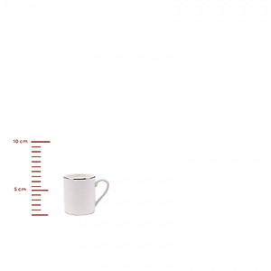 KARACA Elda Porcelain Espresso and Turkish Coffee Cup Set for 6-12 Pieces - Espresso Cups with Saucers - 80ml - White Gold