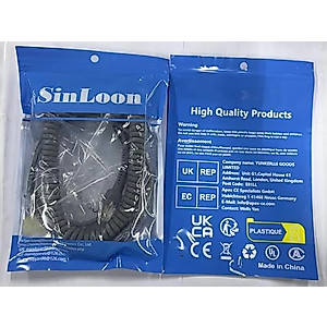 SinLoon Symbol Ls2208 USB Cable USB A to RJ45 Coiled Spiral Extension Cable Barcode Scanner Ls1203 Ls4208 Ls4278 Ds6707 Ds6708 USB Cable (10ft,3M)