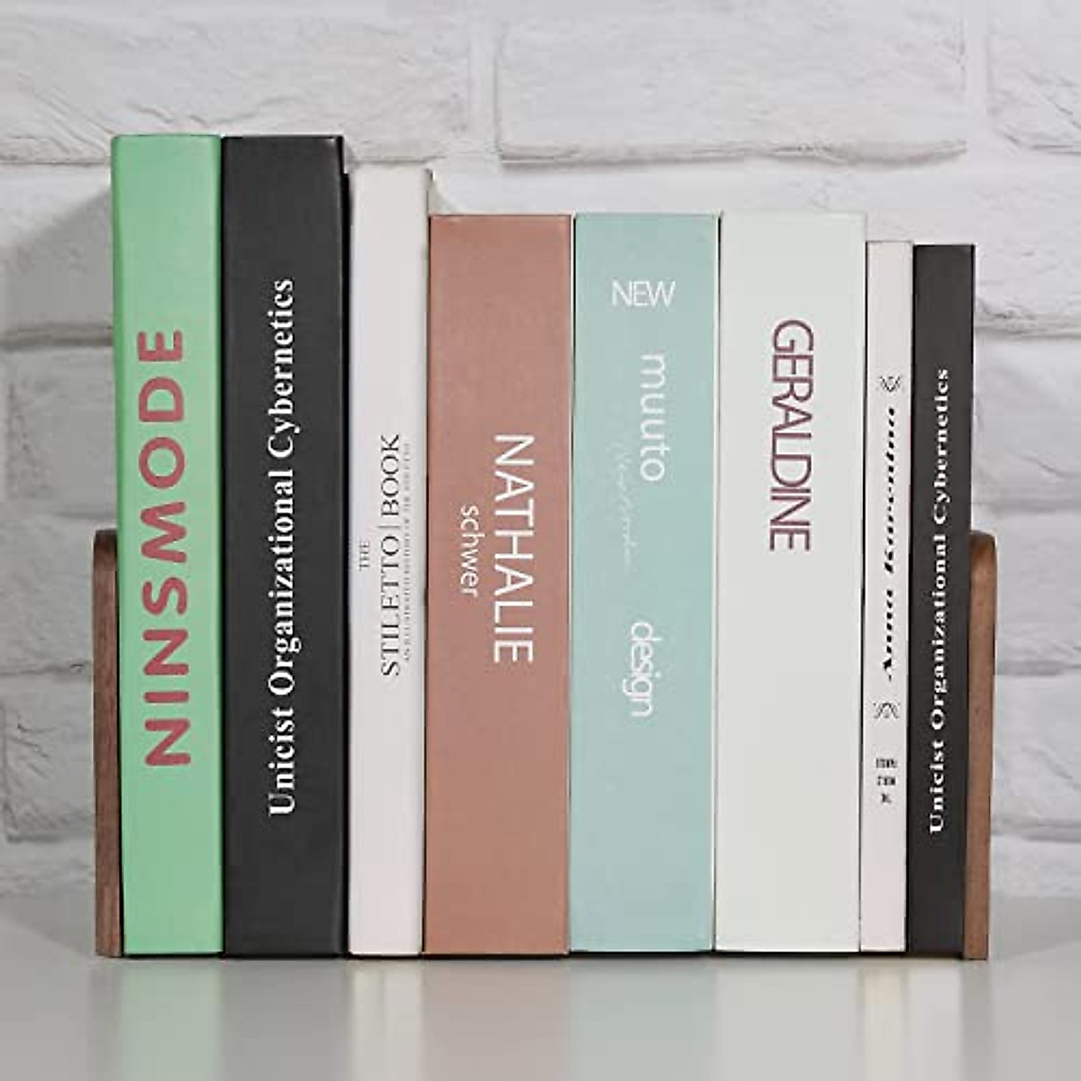 (Bundle of 2 Sets) MaxGear Book Ends Universal Premium Bookends for Shelves, Non-Skid Bookend, Heavy Duty Wood Book End, Book Stopper for Books/Movies/CDs/Video Games