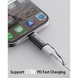 [Apple MFi Certified] USB C to Lightning Adapter Support 27W PD Fast Charging Compatible with iPhone iPad iPod (2 Pack)