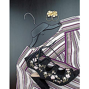 Hangon Recycled Plastic with Notches Shirt Hangers, 17 Inch, Black, 200 Pack (HORB-200)