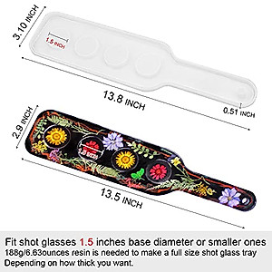 ResinWorld Shot Glass Serving Tray Mold, Shot Glass Holder Mold for Resin, 4 Holes Shot Glasses Tray Resin Mold, for Party Home Decor