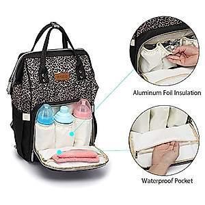 OUSIJOJO Diaper Bag Backpack Diaper Bags for Baby Girl Boy Baby Diaper Changing Backpacks Maternity Diaper Bags Cheetah Print Nappy Bag,Leopard