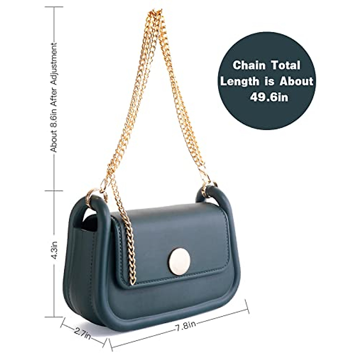 Crossbody Shoulder Bags,Crossbody Bags for Women,Totes Crossbody Bag Waterproof EVA Washable with Metal Chain(Green)