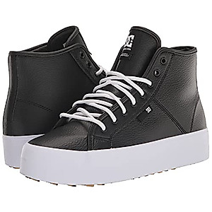 DC Women's Manual HI WNT Skate Shoe, Black/White, 8.5