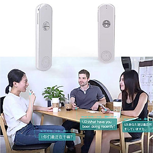 Alopoon Instant Translator,English Spanish Translator,Two Way Smart Language Translator Device,Electronic Voice Pocket Translator Supports 52 Languages for Meeting Learning Travel Business(White)