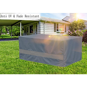 Garden Balsam Waterproof Rectangular Patio Table and Chair Cover Bluish Grey/Grey 78" L X 62" D X 28" H Outdoor General Purpose Furniture Covers Patio Furniture Set Cover