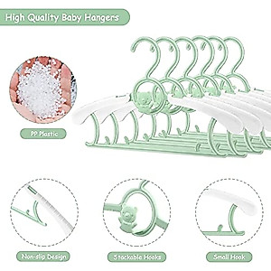 40pcs Baby Gift HGYZE Nursery Closet Hangers, Ultra-Thin Non-Slip and Extendable Laundry Infant Pant Hanger for Newborn Clothes - Adjustable Children Coat Hanger for Girl Boy Toddler Kid Child