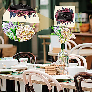 GAOHUI 40Pcs Gold Floral Picks, Metal Card Holder, 13.18 Inch Bouquet Holder for Floral Arrangements, Flower Favor Photo Holders Place Card Holder for Wedding Party