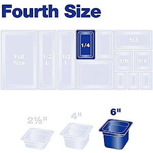 Carlisle FoodService Products Plastic Food Pan 1/4 Size 6 Inches Deep Clear (Pack of 6)