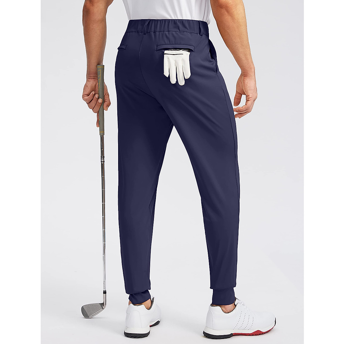 Soothfeel Men's Golf Joggers Pants with 5 Pockets Slim Fit Stretch Sweatpants Running Travel Dress Work Pants for Men(Navy, XXL