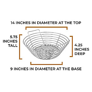 Kick Ash Basket Stainless Steel Charcoal Ash Basket, Fits Big Green Egg Grill, Large - Designed in Wisconsin
