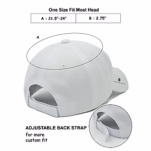 Utmost Structured Baseball Cap with Adjustable Closure - Performance Hat for Outdoor Activities and Custom Embroidery (1pc White)