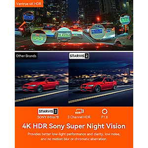 [ Bundle-5 Items: Vantrue N4 Pro 4K 3CH +CPL + Vantrue 256GB SD Card + Hardwire Kit+ Remote Control ] True 4K Wi-Fi 3-Channel Dashcam, STARVIS 2 IMX678 Night Vision, HDR, Voice Control, GPS Cam for Ub