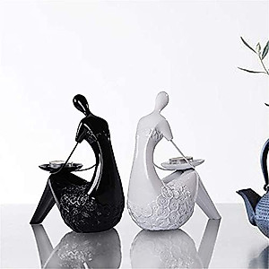 Bookend Supports HeavyDuty ， Book Clip 1 Pair of Fine Art Desktop Candle Holder Book Clip Resin Book Clip Bookcase Decorative Book Clip (Color : Black)