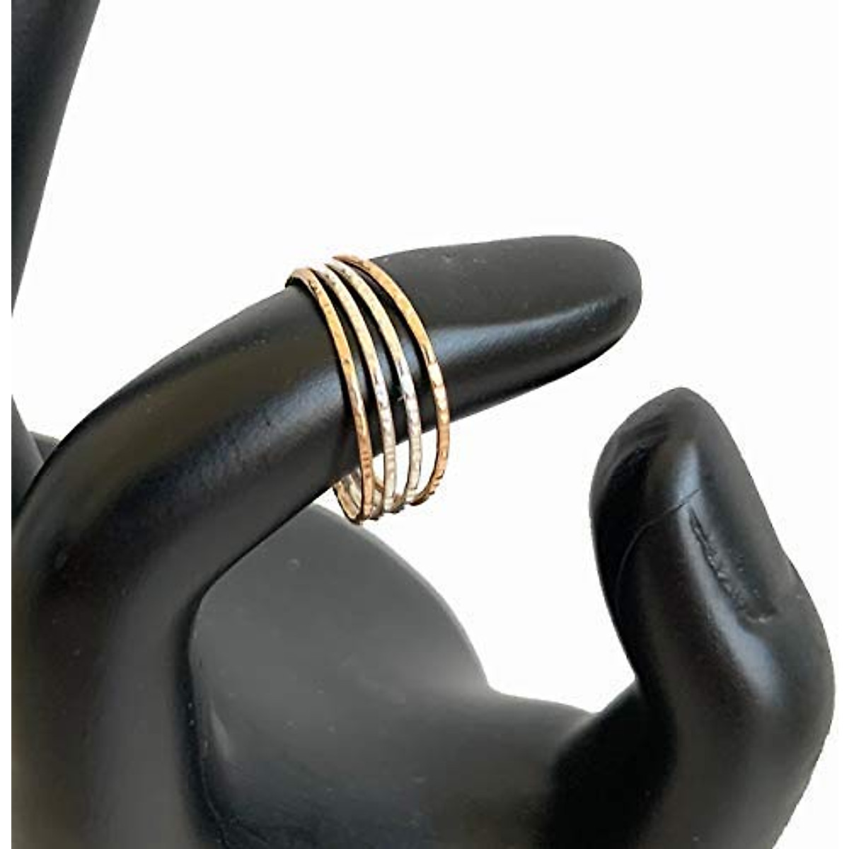 Toe Ring | Four Strand .925 Sterling Silver & 14K Gold Fill | Adjustable Ring For Foot Or Midi | Women, Girls, Or Men | Attire for Your Toes