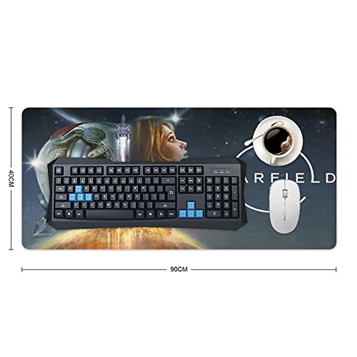 Extended Gaming Mouse pad, Large Gaming Mousepad, Cute Cartoon Desk Mat, Waterproof Anti-Dirty Skid Proof Lockrand Keyboard Mat, Computer Keyboard and Mice Combo Pads Mouse Mat, 90x40cm 35x16 inch