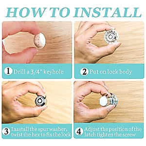 3 Pack Tubular Cam Locks Tubular Keyway (Keyed Aliked) Slam Lock for Cabinet Drawer