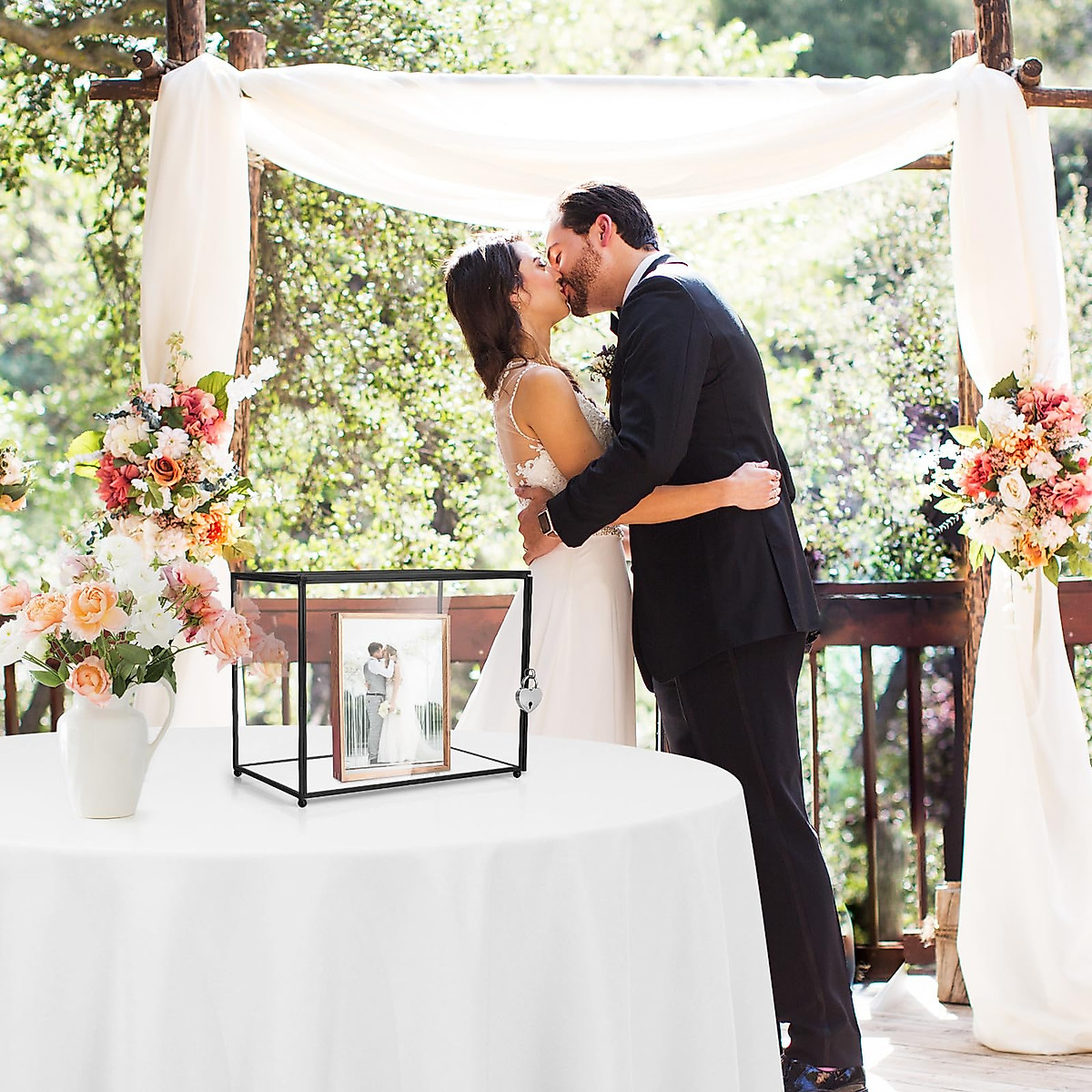 Lemicin Transparent Acrylic Wedding Card Box with Lock, Slot Envelope Holder for Wedding Reception Bridal Shower Birthday Baby Shower Election Votes Graduation Parties Honeymoon Fund Memory Box