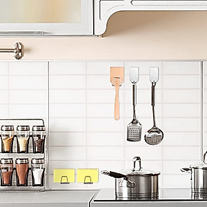 TWUTGAYW 3 Pc Adhesive Sponge Holder with 6 Pc Wall Hooks, Stainless Steel Sponge Hooks for Kitchen Sink, Rustproof Waterproof Sink Sponge Holder for Kitchen/Bath Hanging Towel Key Razor Hat Bag