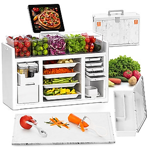 Valleyhike Meal Prep Kitchen Station - Food Prep Station, Outdoor Mobile Barbecue Portable Camping Kitchen Box Prep Station